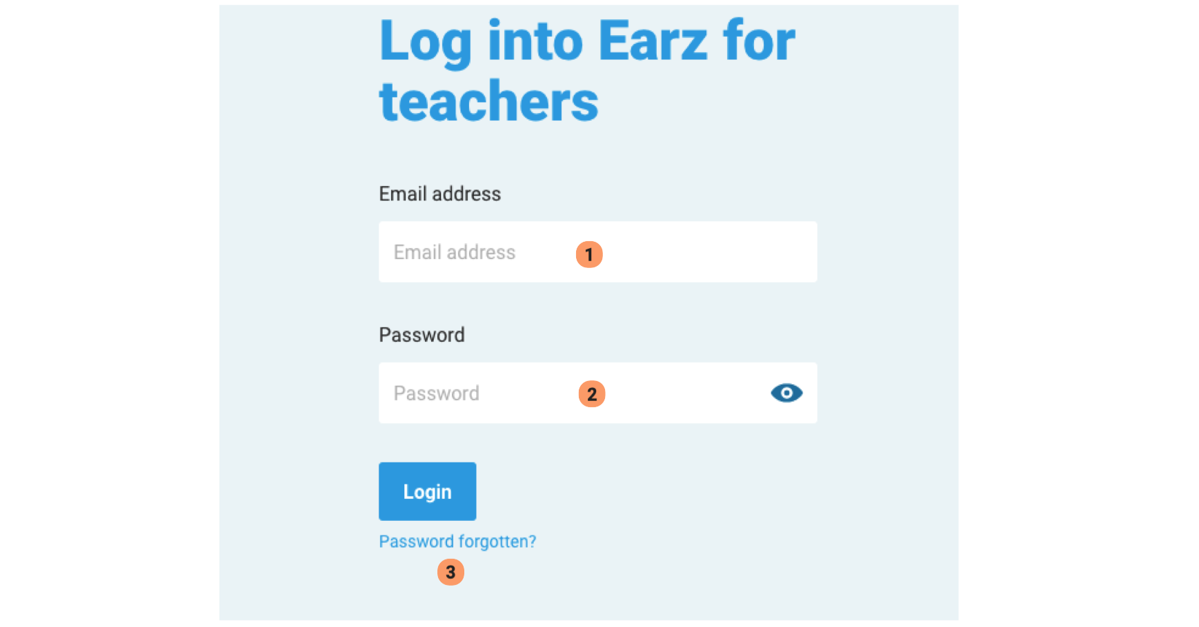 Login teachers' page - Earz